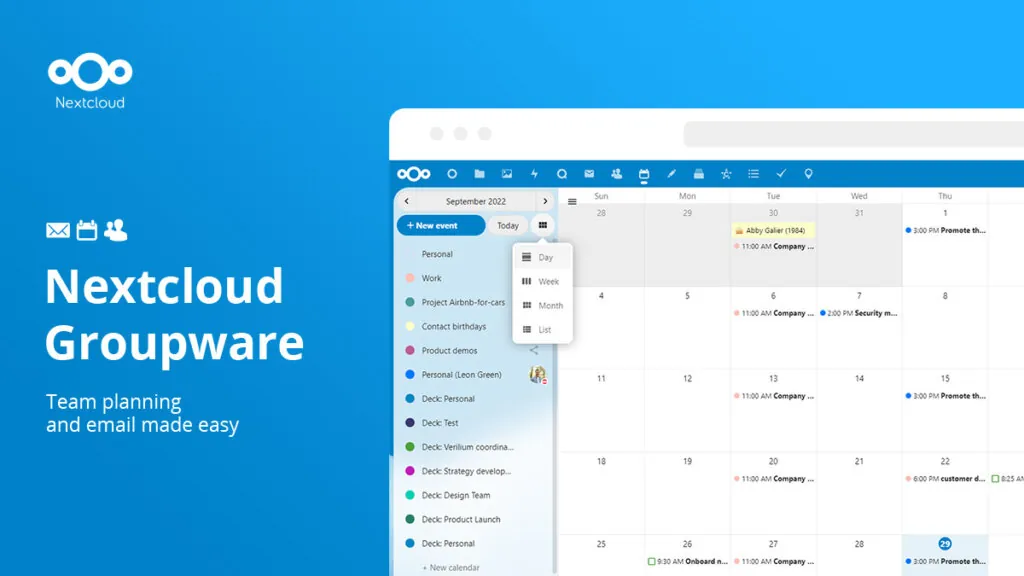 Nextcloud Groupware in Hub 4 - Shared mailboxes & updated security - Nextcloud