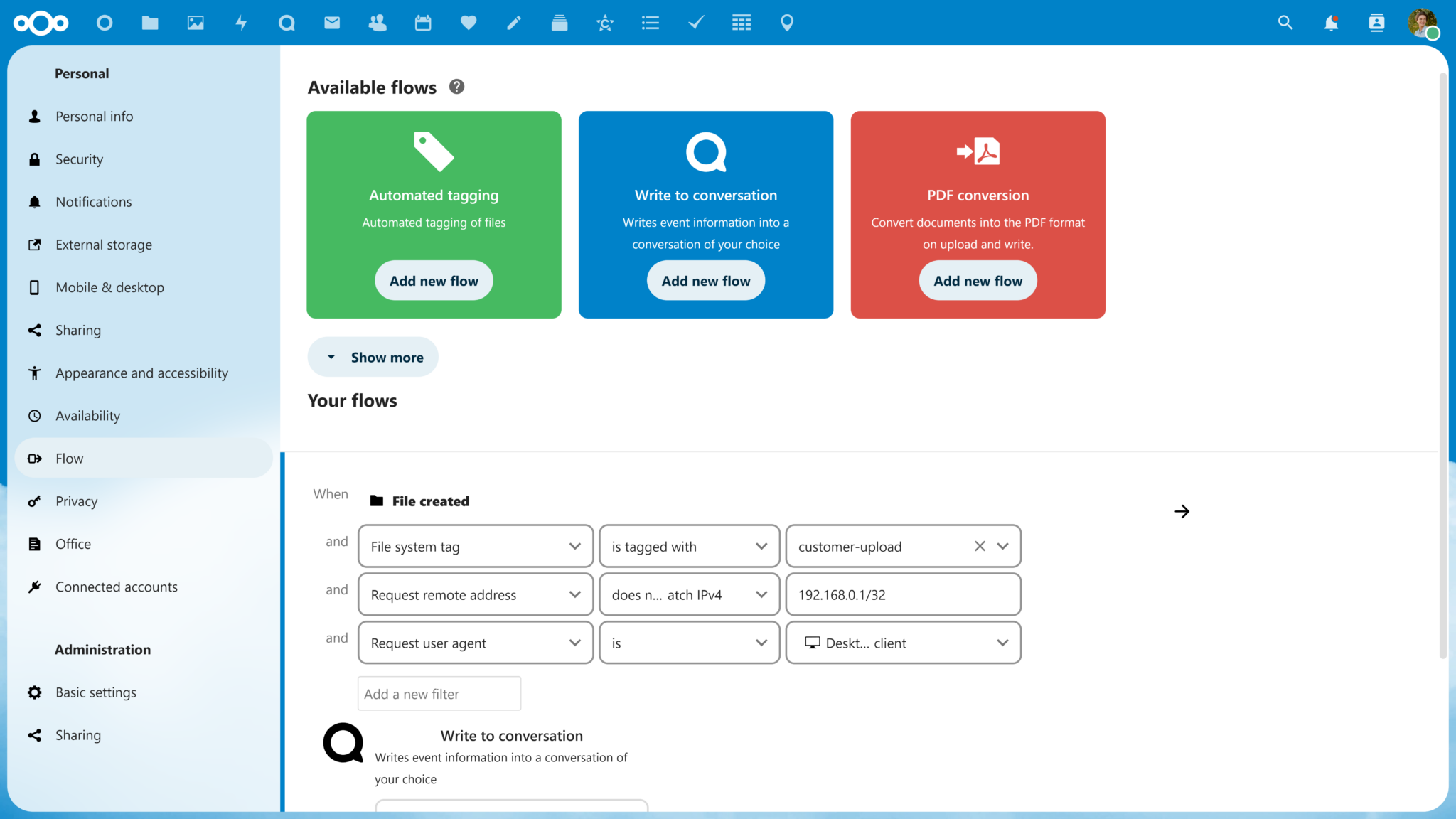 Nextcloud features that put you in control