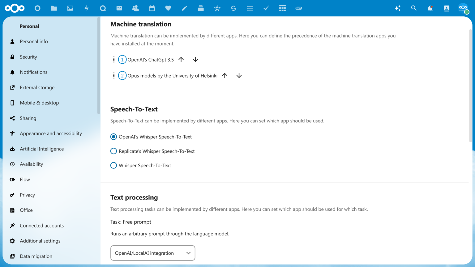 Nextcloud Hub 6: Healthy meetings and the first local AI Assistant