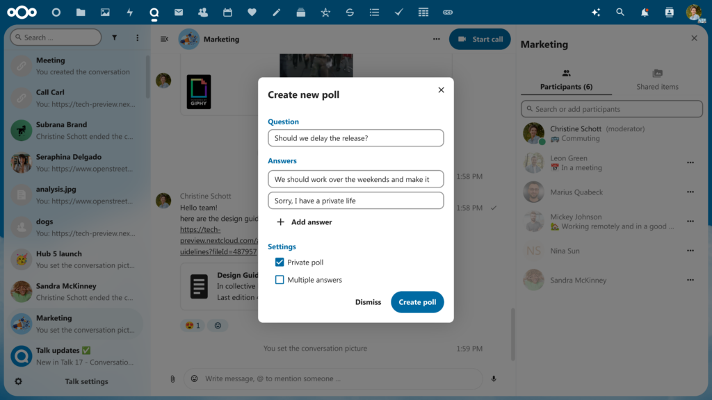 Nextcloud Hub 6: Healthy meetings and the first local AI Assistant