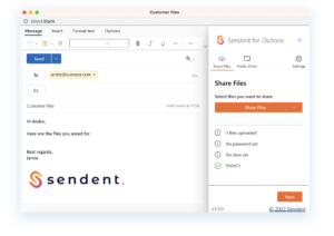 Sendent: An Outlook add-in to protect your data - Nextcloud