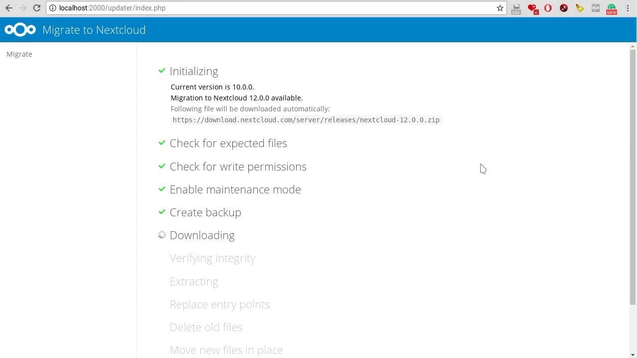 ownCloud to Nextcloud migration - Nextcloud