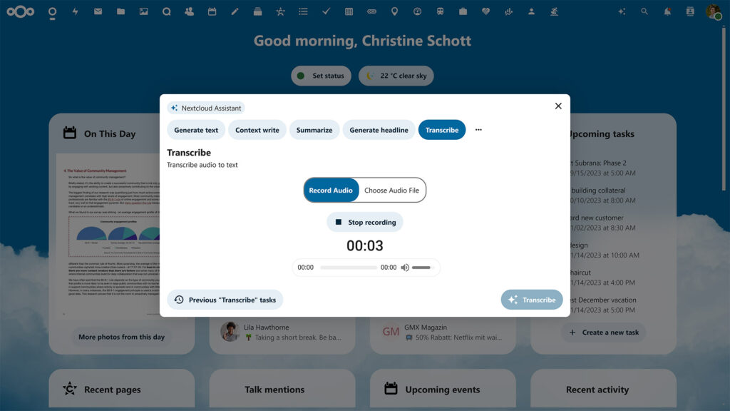 The first local AI assistant built into a collaboration platform
