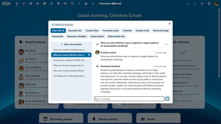 The first local AI assistant built into a collaboration platform