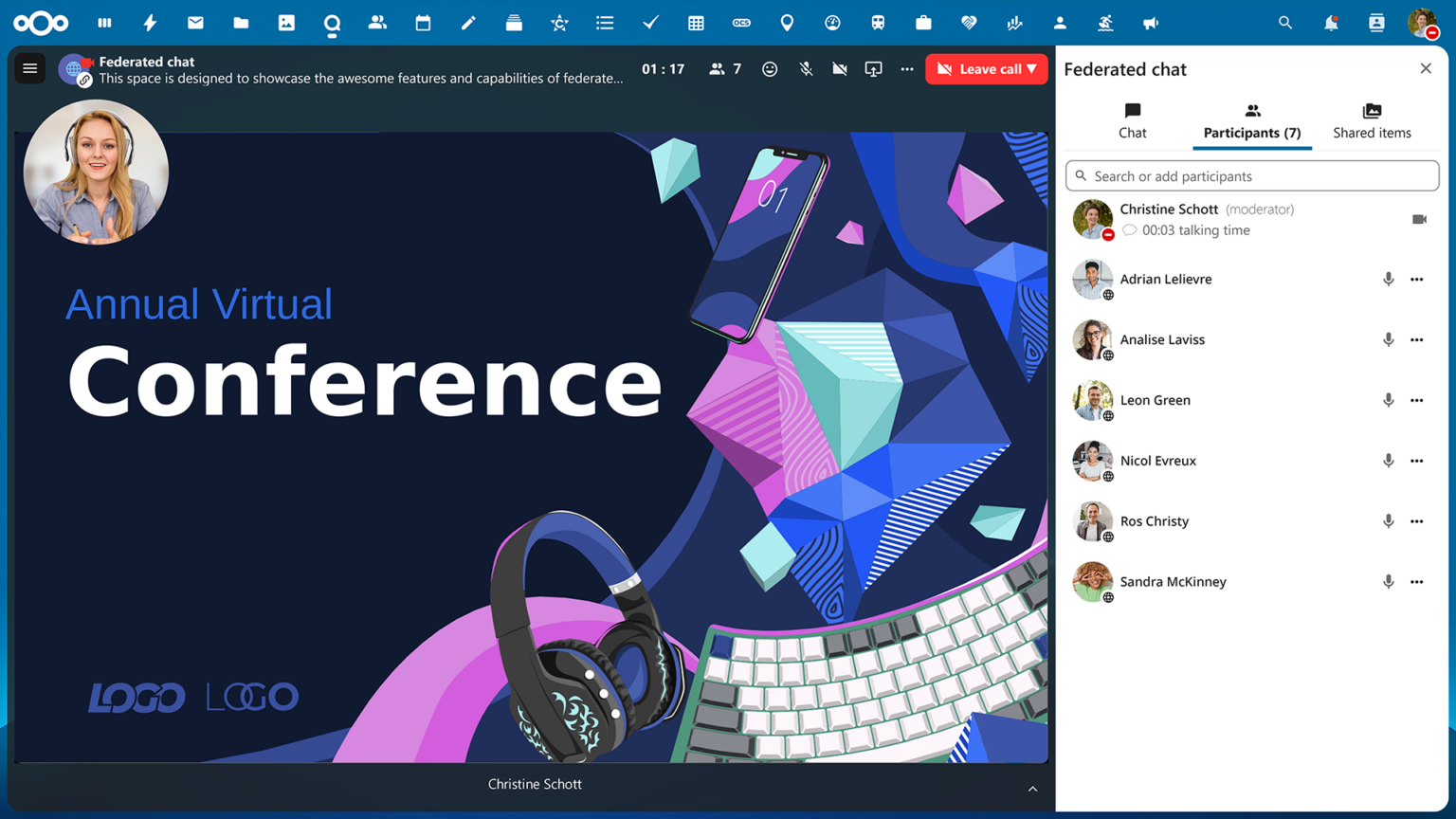 Calls, chat and video conferencing with Nextcloud Talk