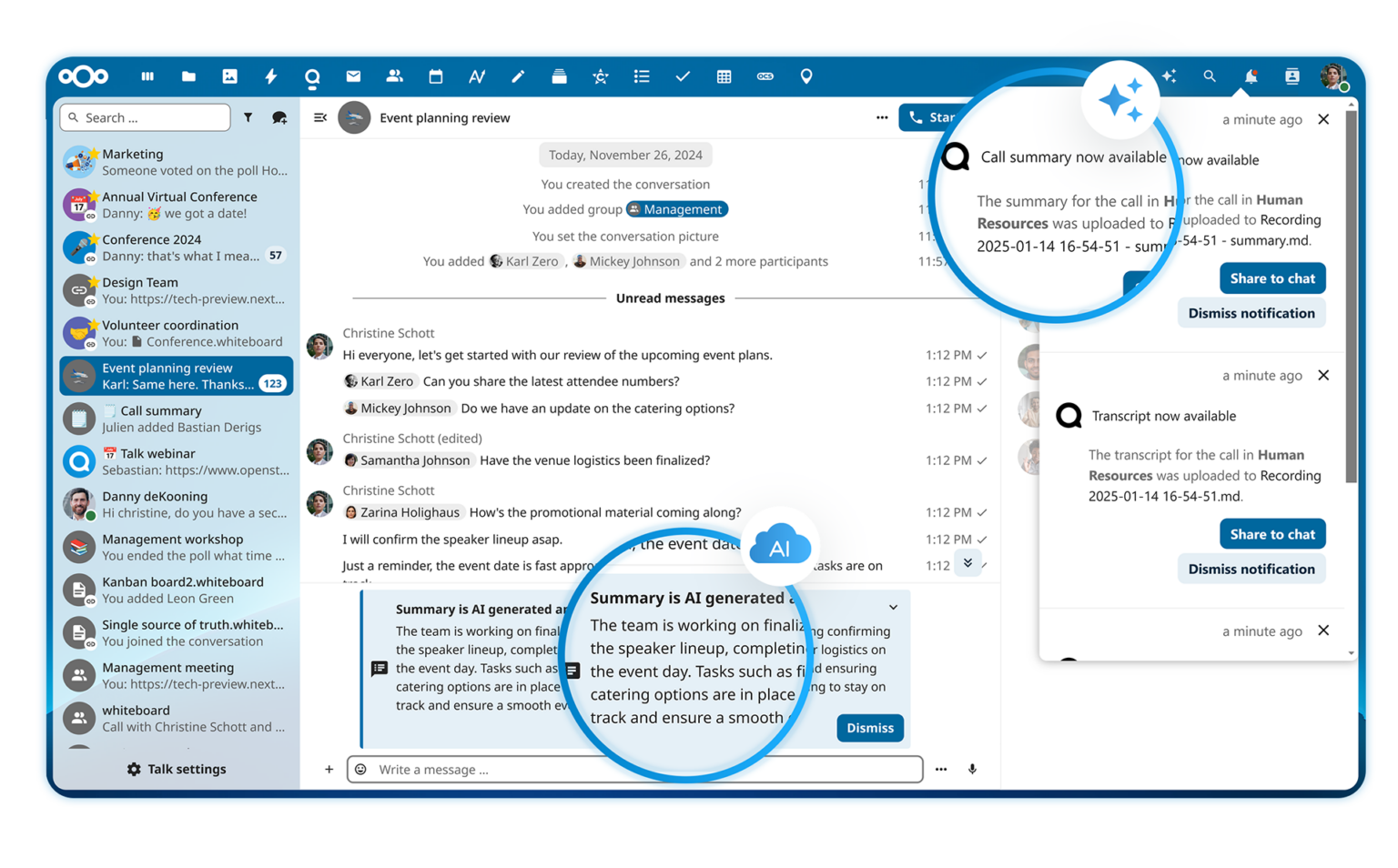 The first local AI assistant built into a collaboration platform