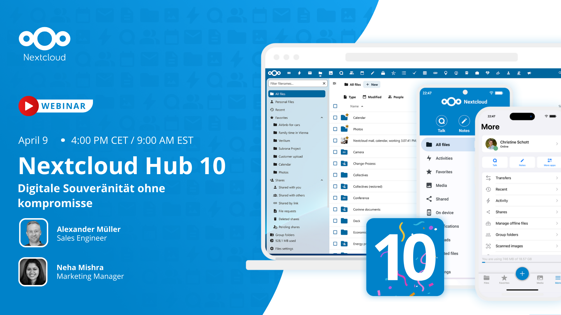 [On-demand webinar] Nextcloud Hub 10: Digitale Souveränität ohne Kompromisse