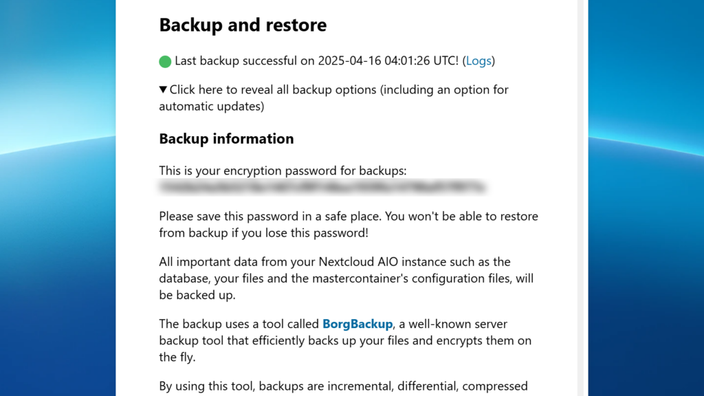 How to back up and restore Nextcloud AIO remotely using BorgBackup - Nextcloud