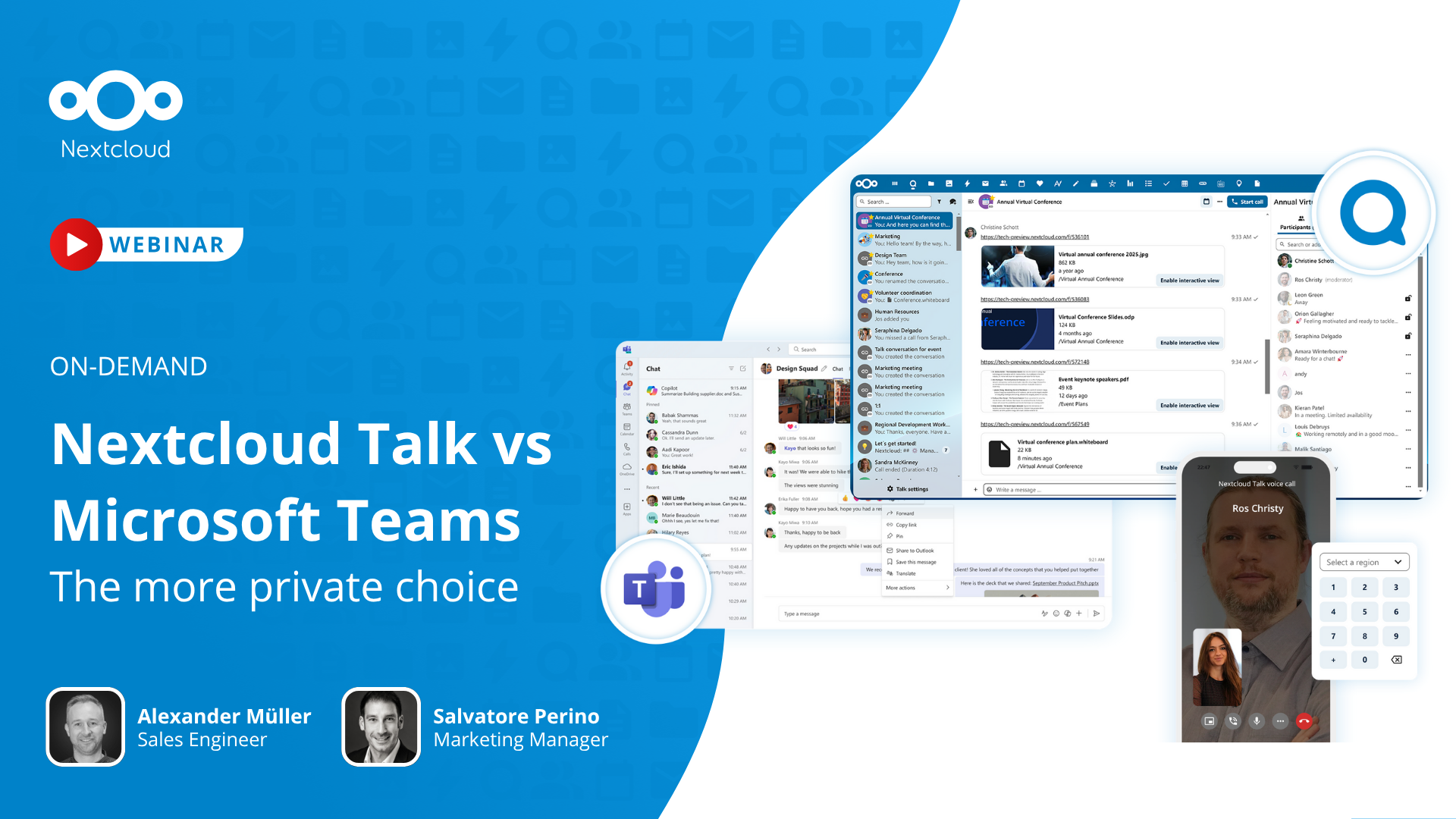 [On-demand webinar] Nextcloud Talk vs Microsoft Teams: The more private choice