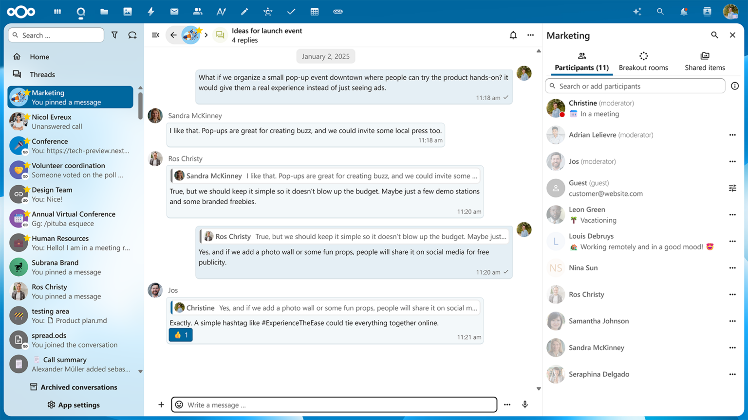 Nextcloud Talk - Reuniones y chats en línea seguros - Nextcloud