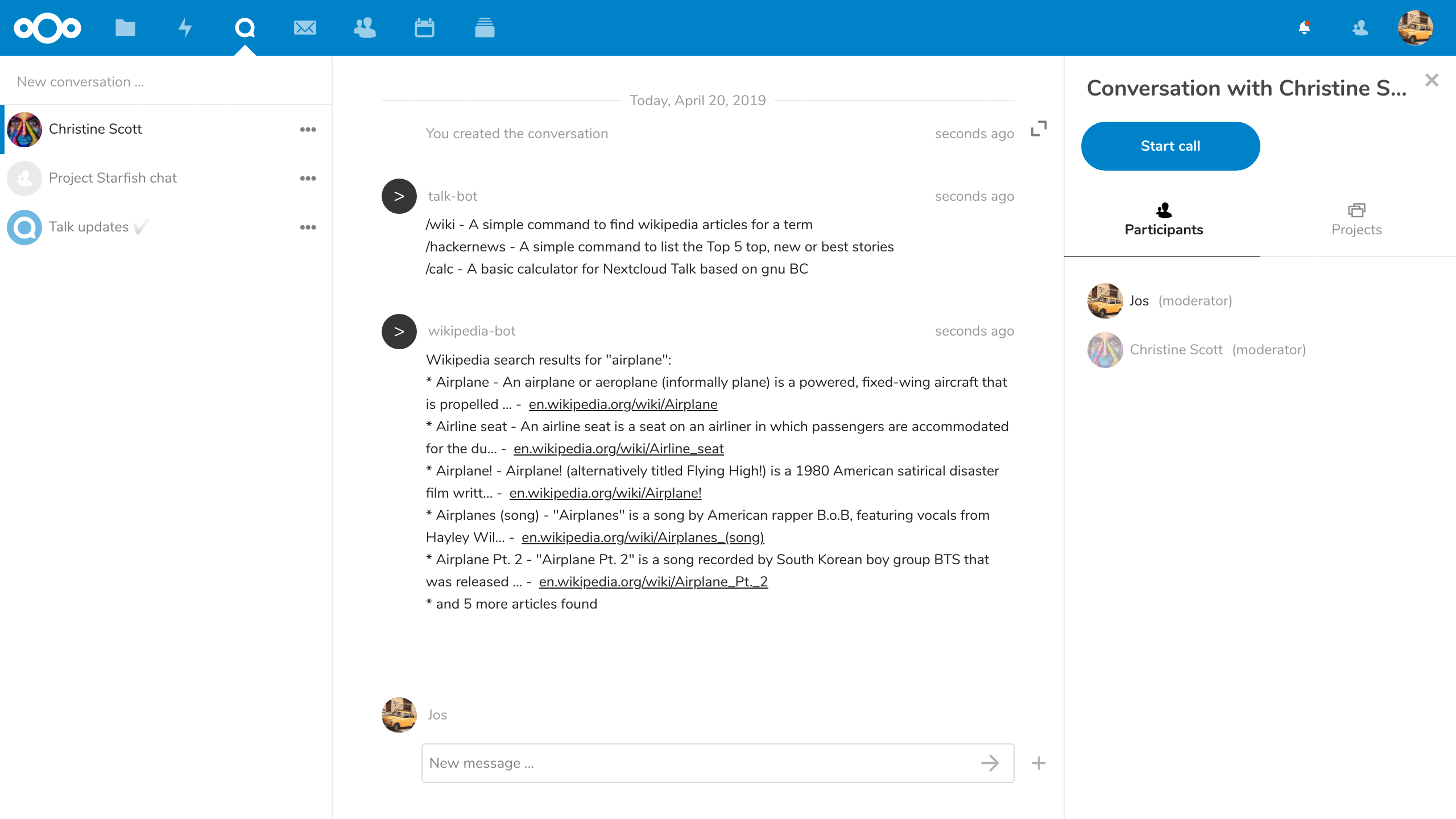 Talk 6 brings Commands, improved user experience and more - Nextcloud
