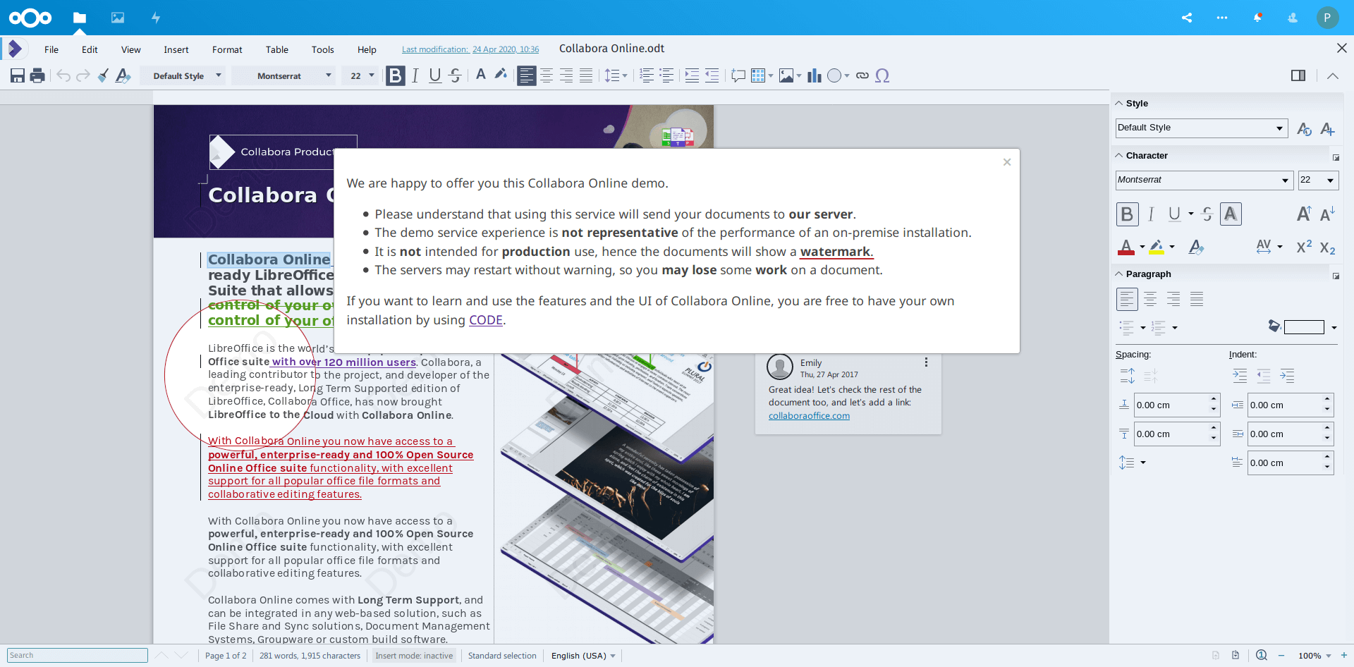 Collabora Online demo servers provide fast and easy user access for ...