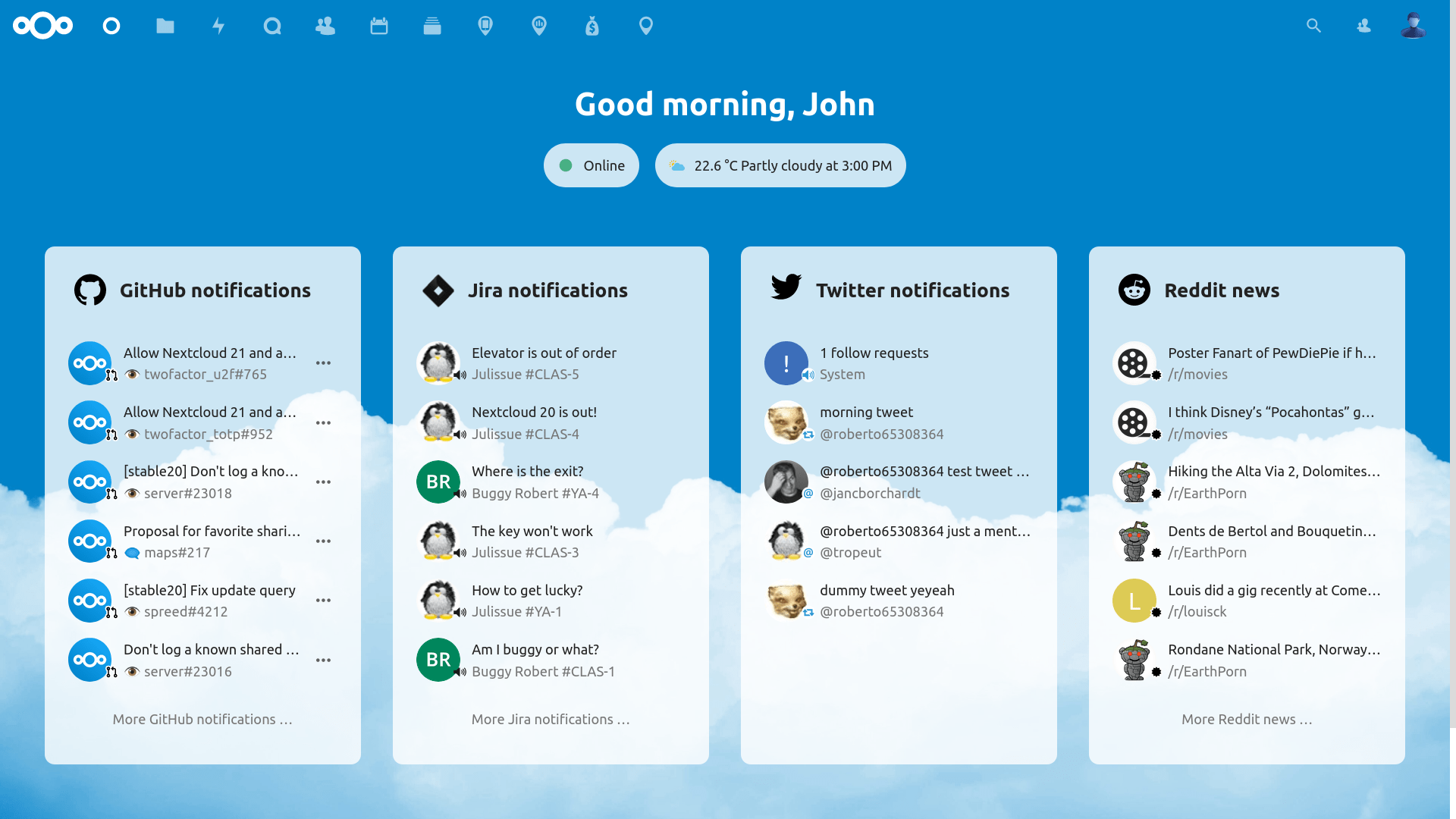 Dashboard - Nextcloud
