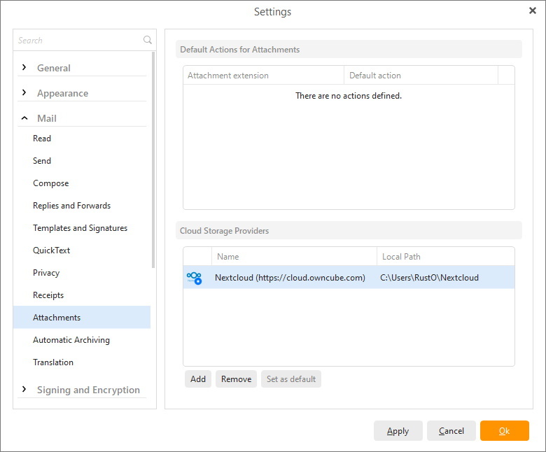 eM Client integration with Nextcloud - Nextcloud