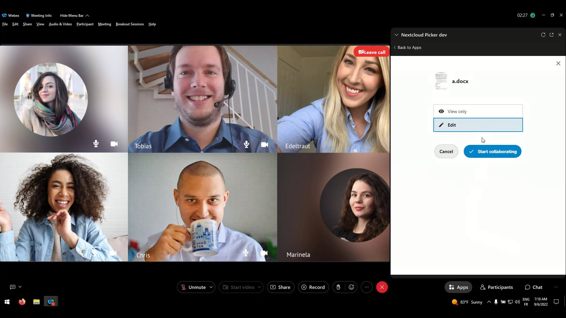 Nextcloud Brings Private Content Collaboration to Webex App Hub - Nextcloud